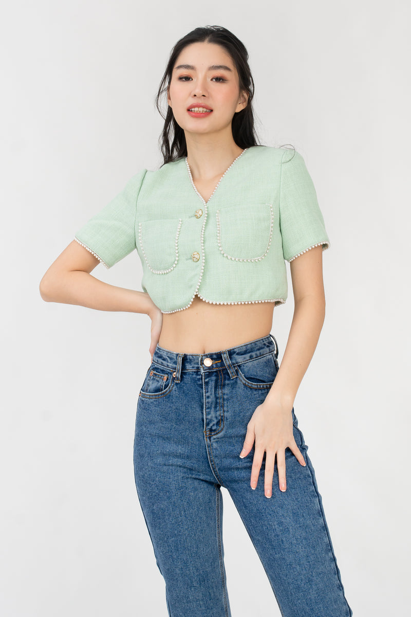 Stacey Tweed Button Down Top – Lovely Bunny PH