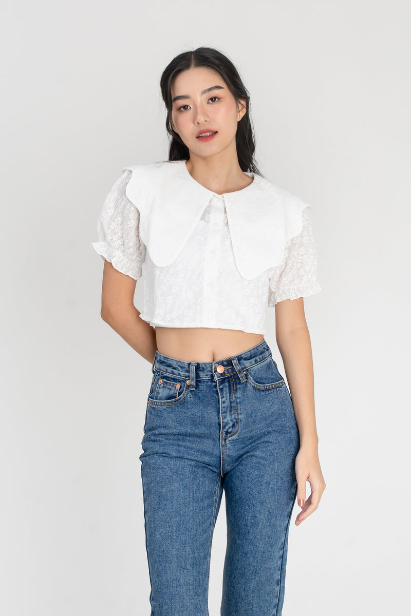 Amari Broderie Button Down Crop Top – Lovely Bunny PH